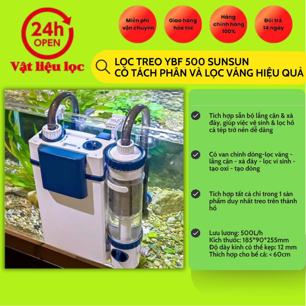 Lọc treo YBF 500 Sunsun có tách phân và lọc váng hiệu quả | Shopee Việt Nam