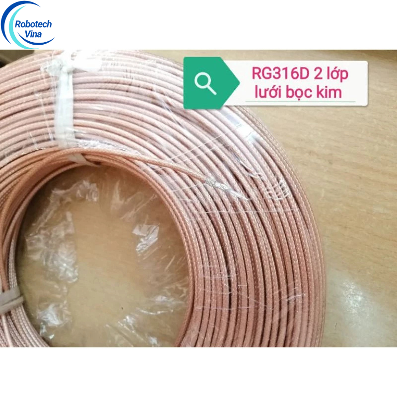 Dây tín hiệu RF cáp đồng trục RG316D RG400 2 lớp lưới chống nhiễu mạ ...