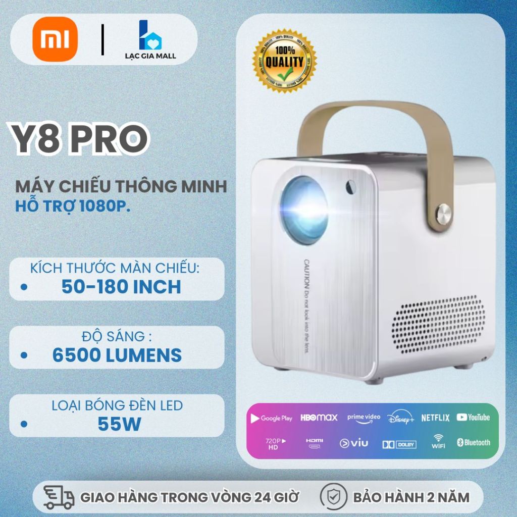 🎥XIAOMI Máy Chiếu Y8 PRO đa kết nối điện thoại di động Wifi Bluetooth ...