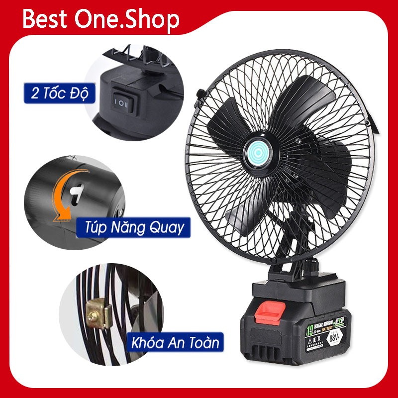 Quạt Tĩch Điện Pin 5 Cell Dùng Liên Tục 2-8H, Quạt Pin Makita Tích Điện ...