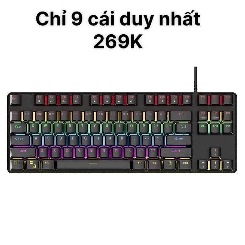 Bàn phím có dây K550 plus, thiết kế mới nhất năm 87 phím, sử dụng red ...