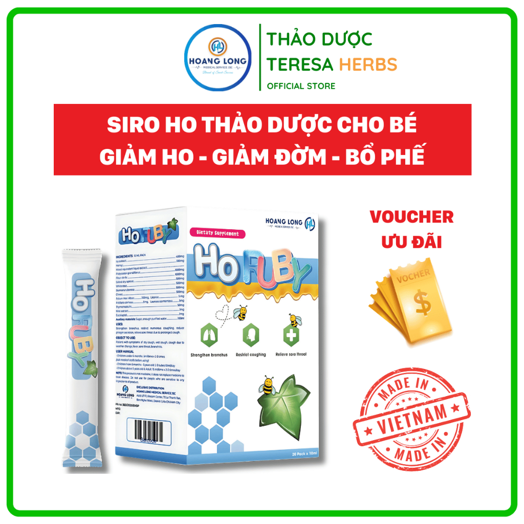 Siro ho thảo dược cho bé HORUBY Giúp Giảm Ho, Giảm Đàm 20 GÓI | Shopee ...