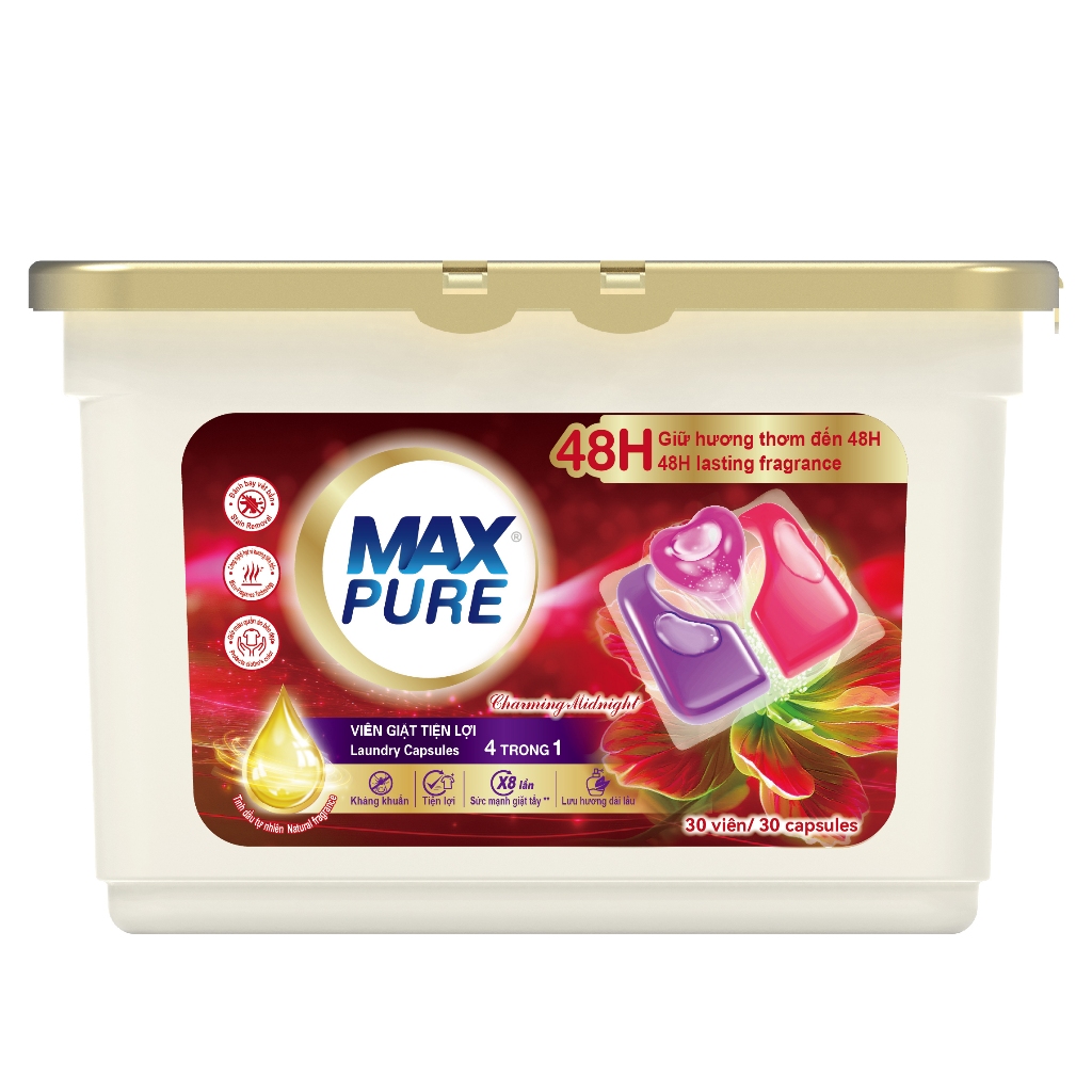 Viên giặt maxpure hộp 30 viên hương đắm say màng nhập từ nhật bản ...