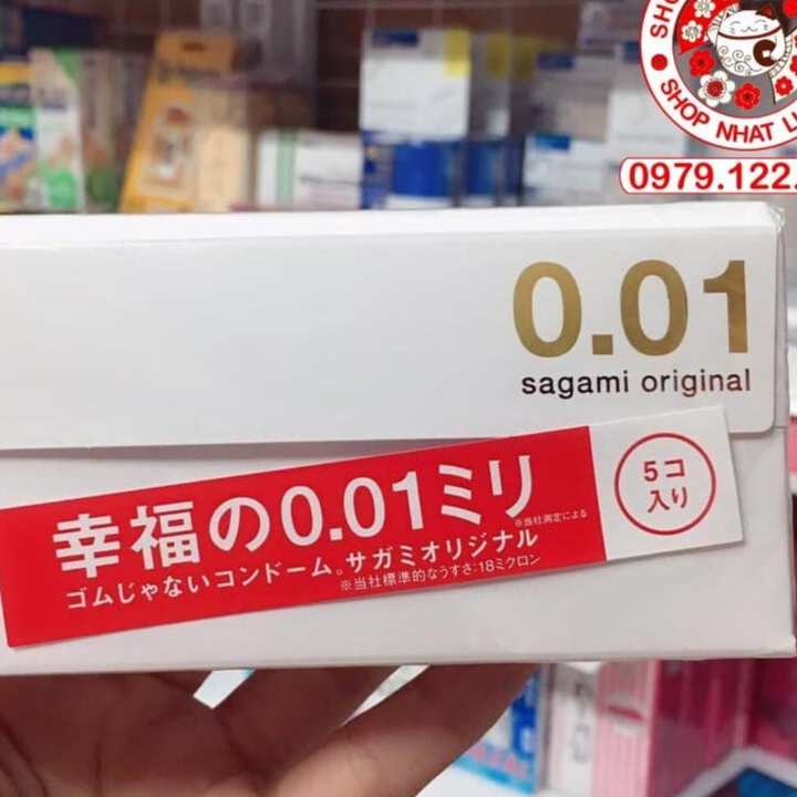 Bao cao su Sagami 0.01 Nhật Bản- siêu mỏng hộp 5 chiếc | Shopee Việt Nam