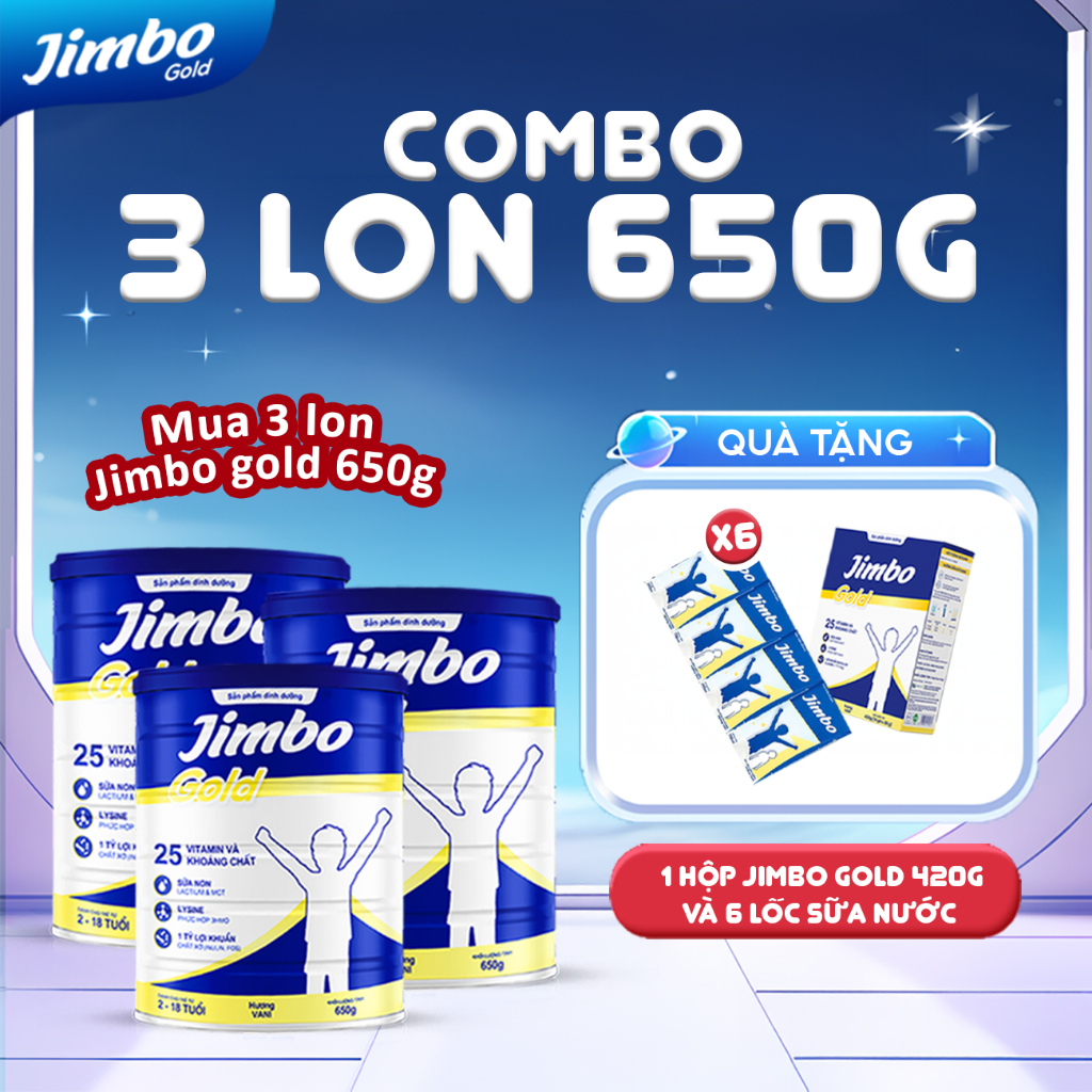 [MUA 3 TẶNG 7] Sữa Non JIMBO GOLD 650g Tăng Cân Và Tiêu Hoá Tốt, Tăng ...