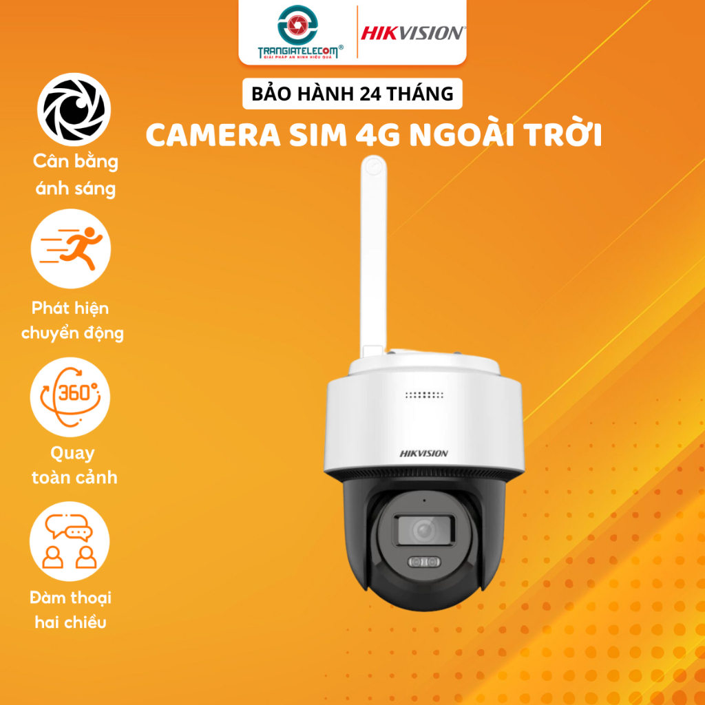 Camera IP Mini PT 4G Hikvision DS-2DE2C200MWG-4G dùng sim 4G ngoài trời ...