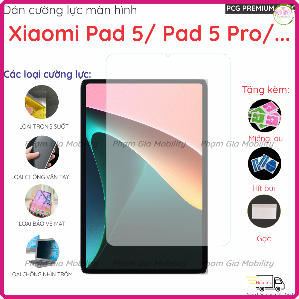 Dán cường lực màn hình Xiaomi Pad 5/ Pad 5 Pro 12.4 nano dẻo trong suốt ...