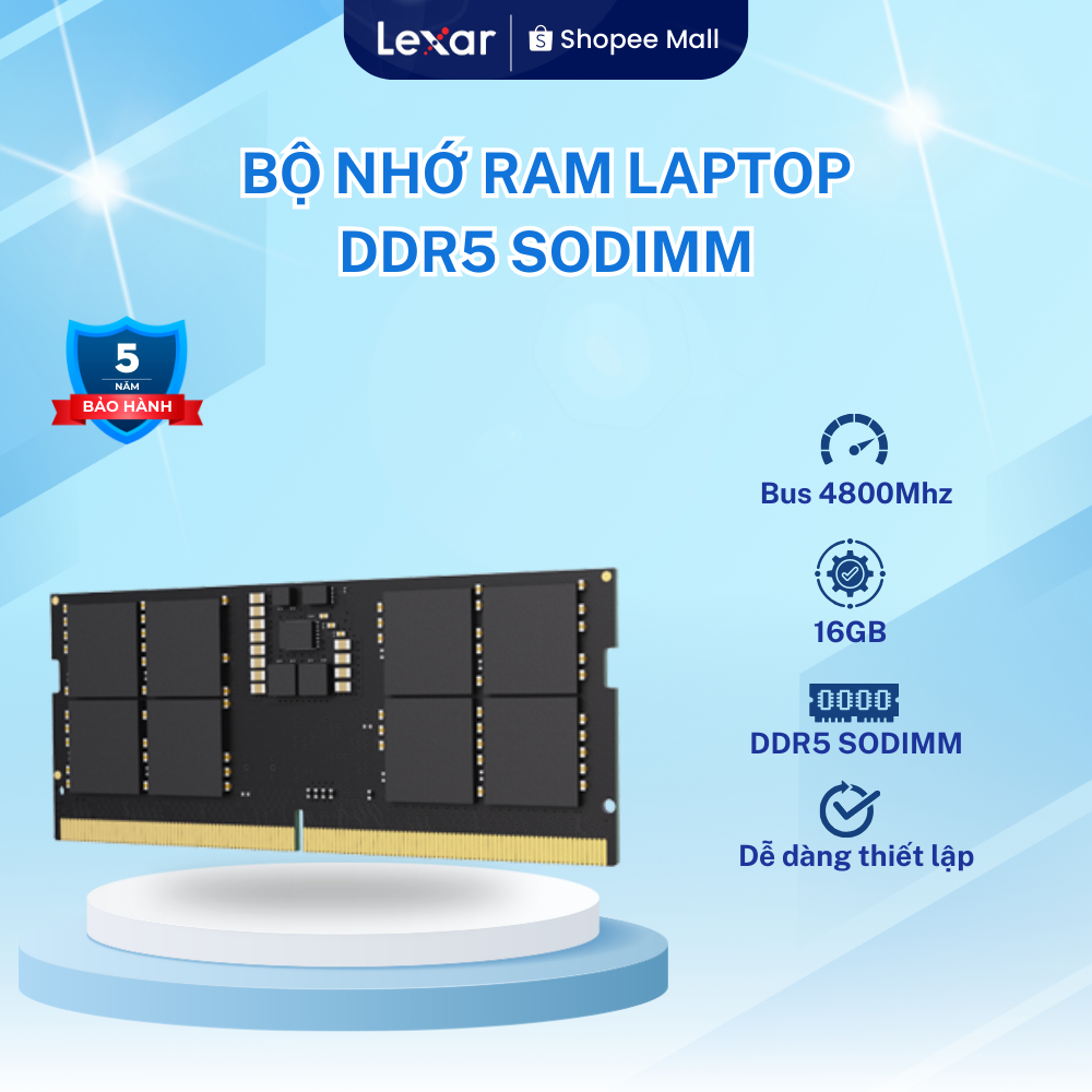 Ram Laptop Lexar DDR5 SODIMM 16GB, Tốc độ 4800Mhz/5600Mhz, Bảo hành 5 ...