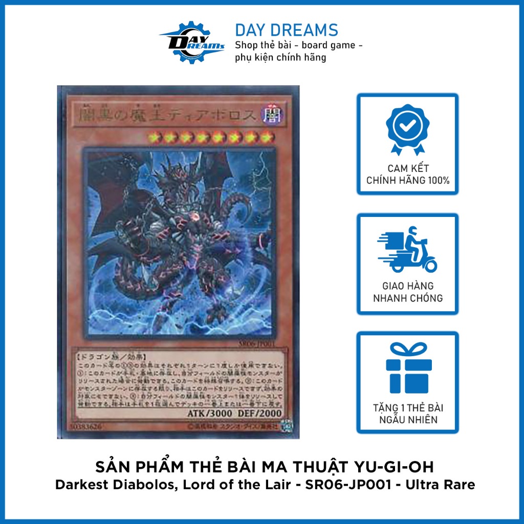 THẺ BÀI YUGIOH CHÍNH HÃNG: Darkest Diabolos, Lord of the Lair - SR06-JP001 - Ultra Rare | Shopee ...