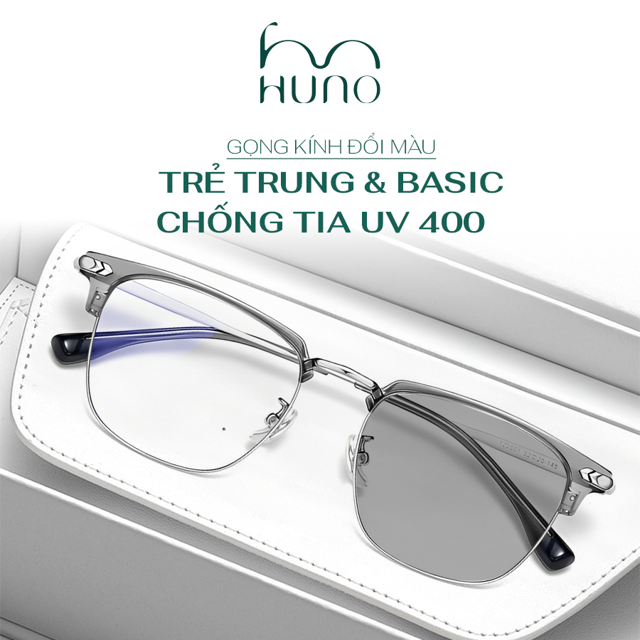 Gọng kính Nam Nữ HUNO, Kính mắt đổi màu chống tia UV, thanh lịch, bền bỉ, chống ăn mòn - K68 ...