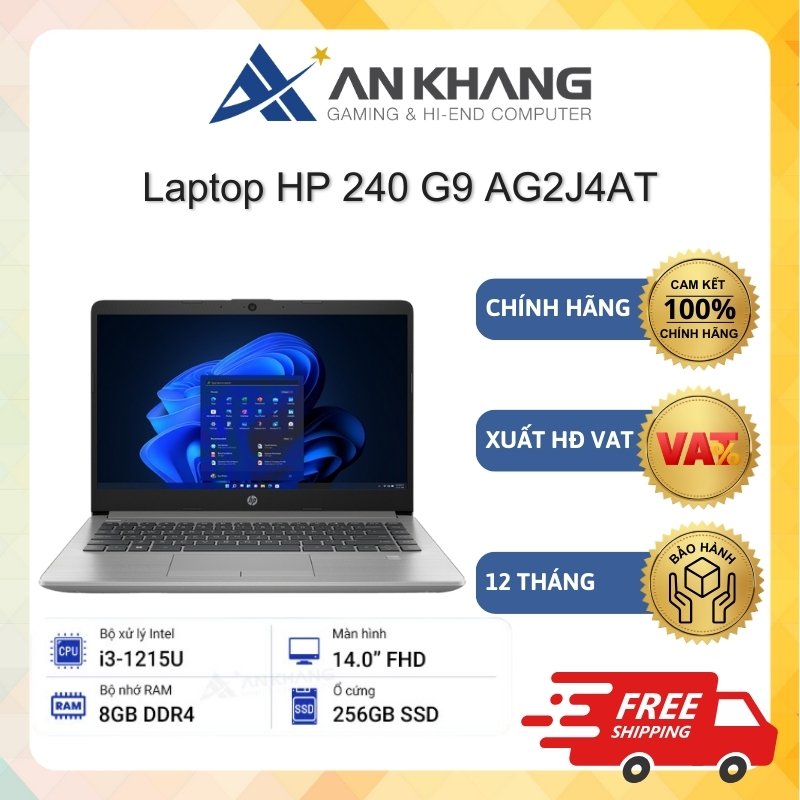 Laptop HP 240 G9 AG2J4AT (i3-1215U/8GD4/256GSSD/14.0FHD/W11SL/BẠC ...