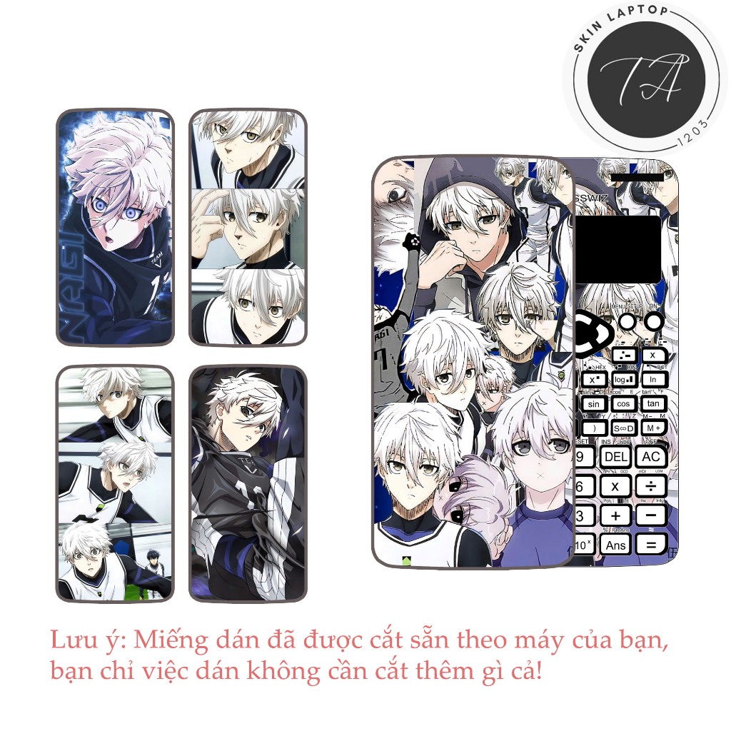 Miếng dán skin in hình Seishiro Nagi ver 3 Decal cho máy tính casio fx ...