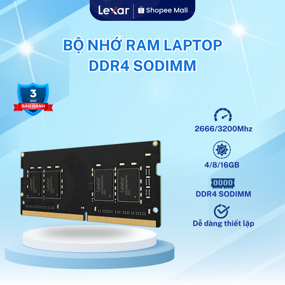 Ram Laptop Lexar DDR4 SODIMM 4GB/ 8GB/ 16GB, Tốc độ 3200Mhz/ 2666Mhz, Bảo hành 3 năm | Shopee ...