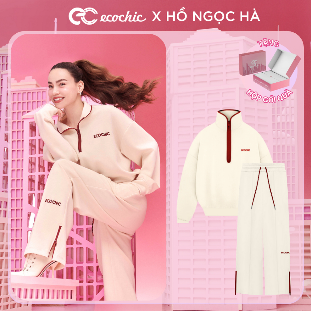 Set Bộ ISA ECOCHIC SET Áo Cổ Cao Quần Dài Khóa Kéo Xẻ Tà Cao Cấp Chính Hãng B112 | Shopee Việt Nam