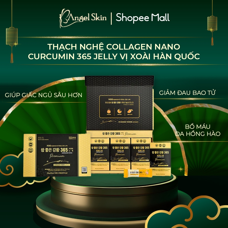 Thạch nghệ Collagen Nano Curcumin 365 Jelly vị xoài Hàn Quốc 750g (30 Tuýp/Hộp) | Shopee Việt Nam