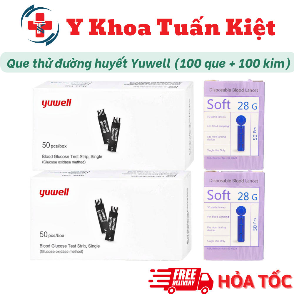 Que thử đường huyết Yuwell 590 (50 que + 50 kim) | Shopee Việt Nam