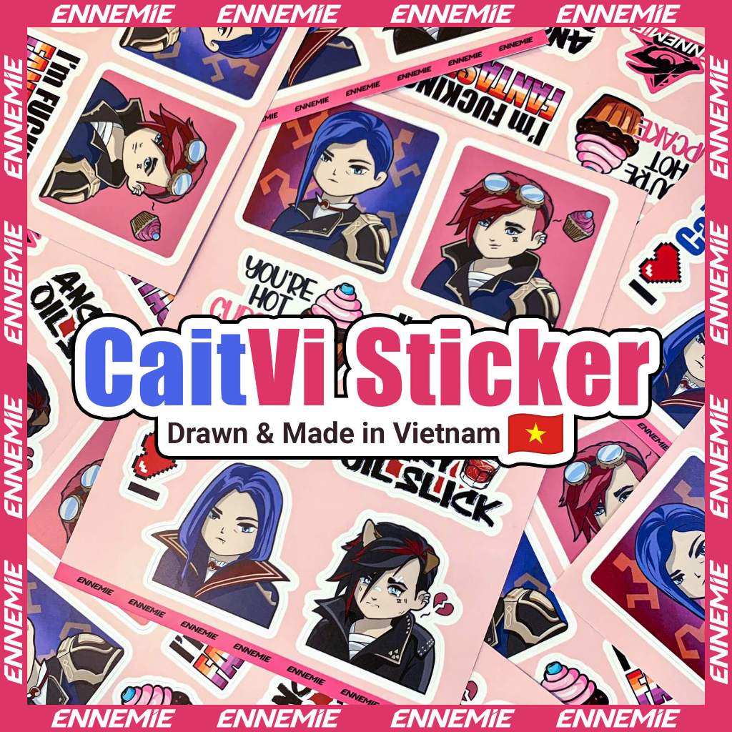 [ENNEMIE] Hình Dán Sticker Arcane Vi Caitlyn Caitvi Cán Mờ Chống Nước ...