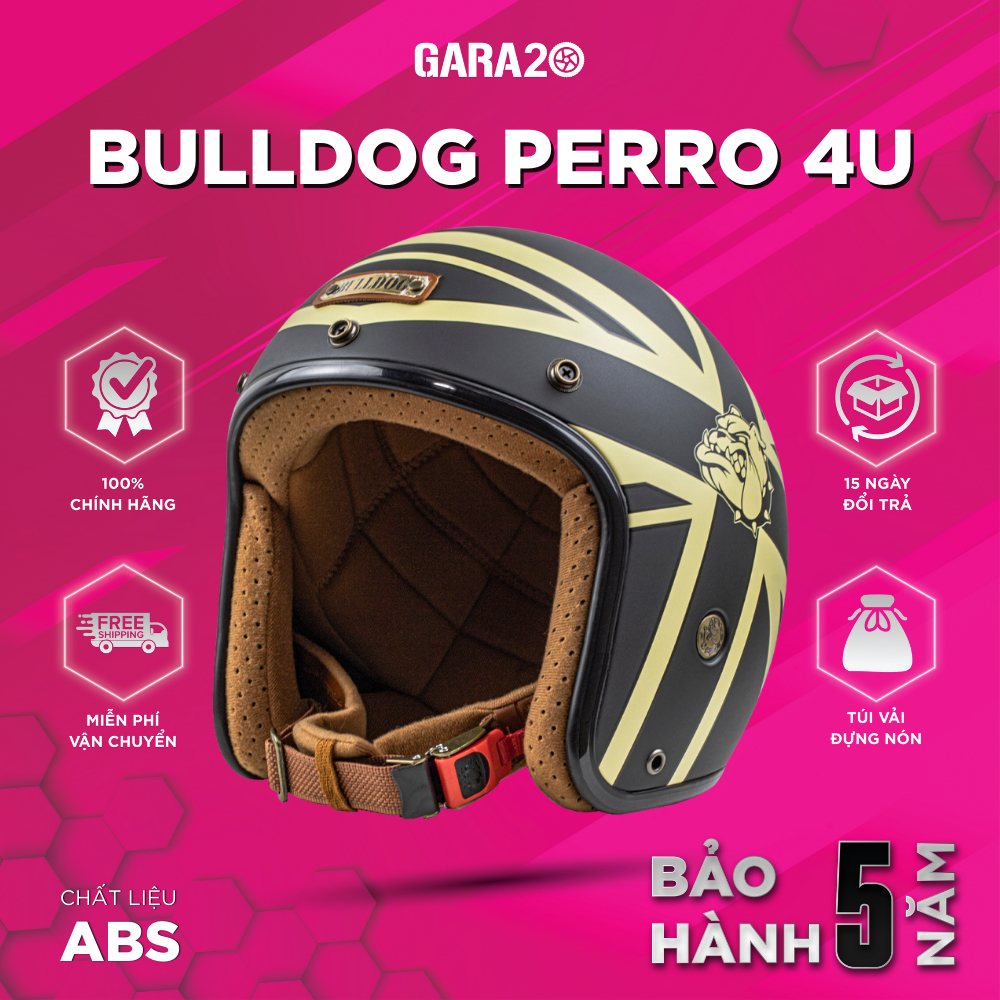 [Hàng Chính Hãng] - Mũ Bảo Hiểm 3/4 BULLDOG Perro 4U Emo - GARA20 ...
