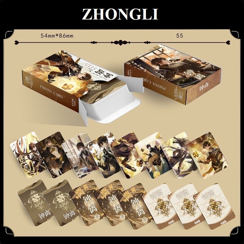 sẵn Zhongli / Genshin Impact | Hộp thẻ card laser 55 tấm (mới ...