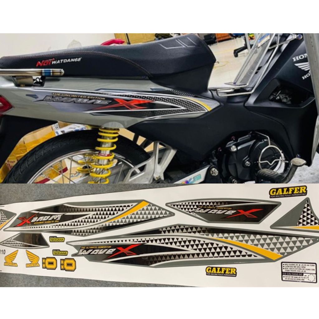 Tem Dán Xe Tem Xe Wave Tem Wave X Mẫu Wave X Đen Nhám Dán Cho Xe Wave ...