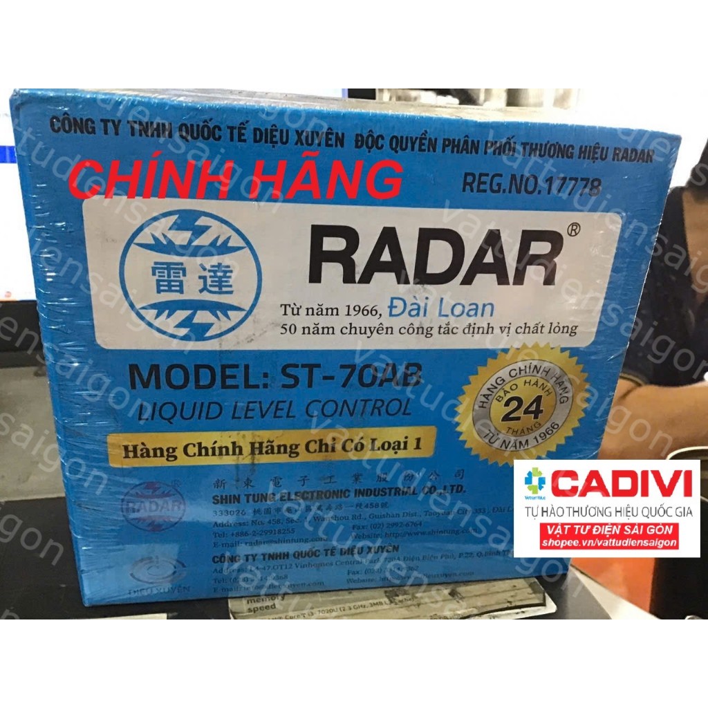 (Chính hãng Radar) Phao điện bồn nước tự ngắt dùng cho máy bơm nước mã ...