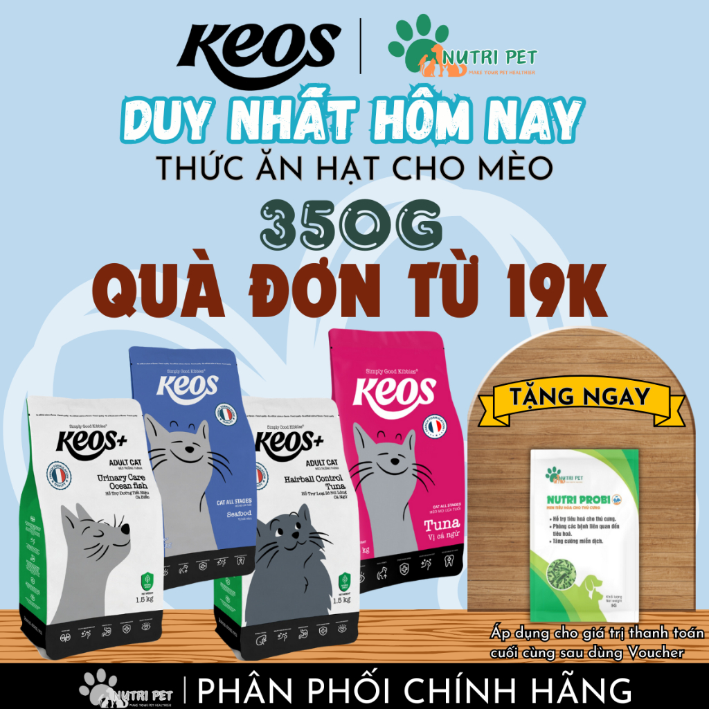 [350g] Thức ăn cho Mèo nhiều hương vị và hỗ trợ đa chức năng Keos | Shopee Việt Nam