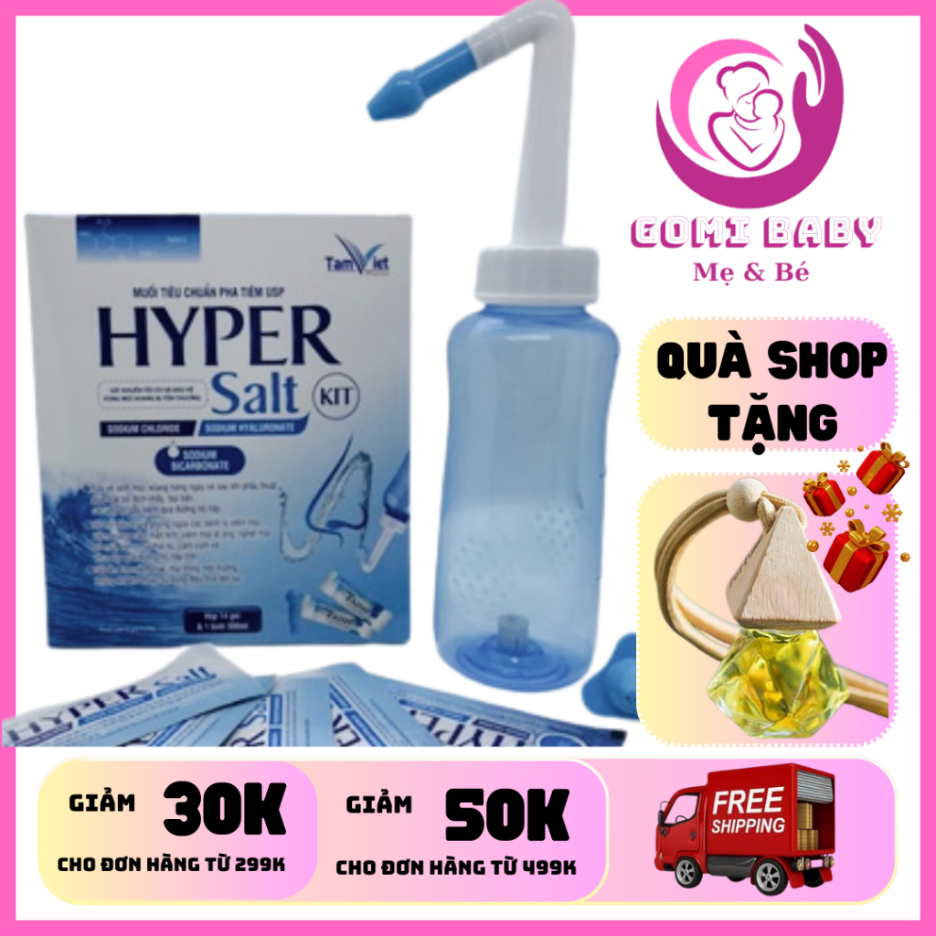 [CHÍNH HÃNG] Muối rửa mũi xoang HYPER Salt KIT hộp 14 gói + 1 bình ...