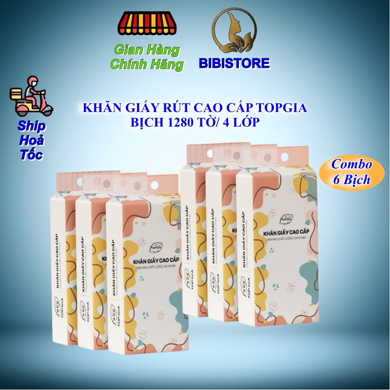 Giấy vệ sinh treo tường TopGia thùng 6 bịch đa sắc treo đa năng từ bột gỗ nguyên chất, 1280 tờ 4 ...