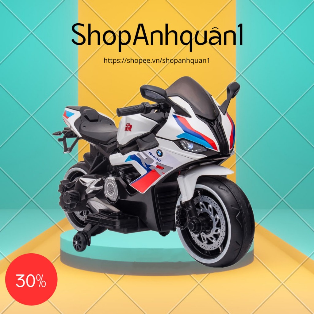 Xe Máy Điện Cho Bé RR 919 Mã Lớn 12V Có Đèn Led Bánh Xe (Sử dụng tay ga ...