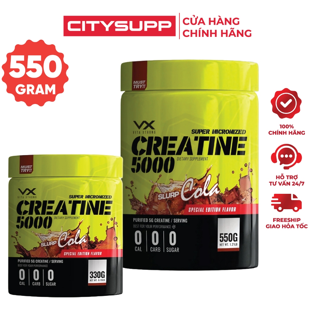 VitaXtrong Bột Tăng Sức Mạnh Creatine 5000 (300g, 500g) Thực Phẩm Bổ Sung Creatine Tinh Khiết ...