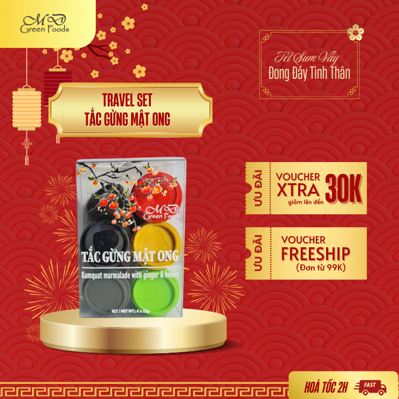 [HOẢ TỐC] Travel Set - Tắc Gừng Mật Ong MD Green Foods 6 hũ size mini 25g | Shopee Việt Nam