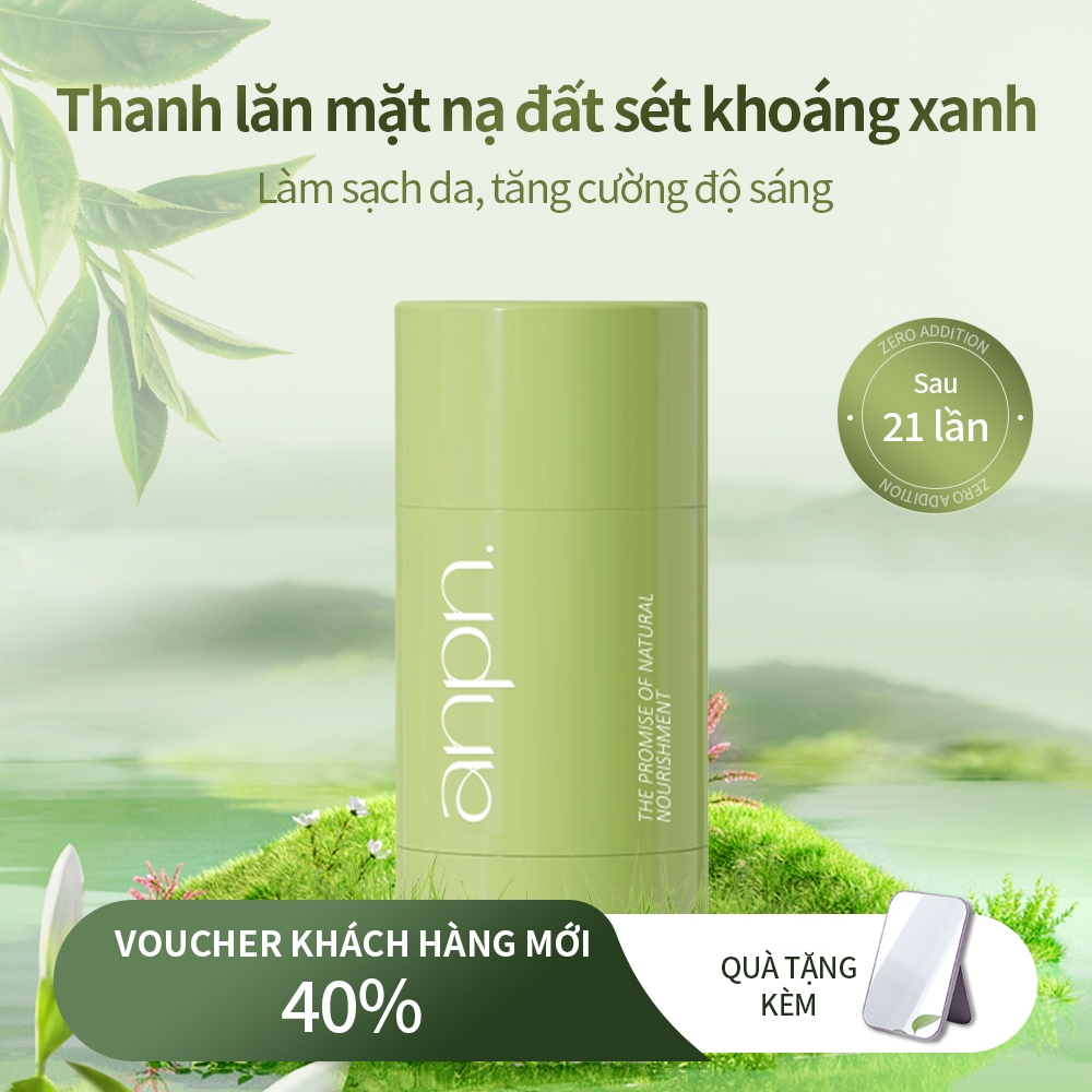 anpn Thanh Lăn Mặt Nạ Đất Sét Bùn Khoáng Xanh Với Chiết Xuất Bột Trà Xanh Và Rau Má Clay Stick ...