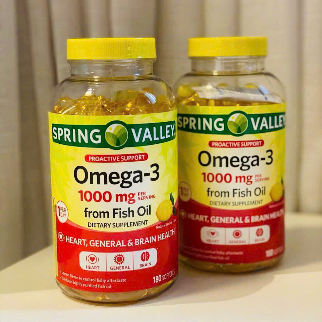 Spring Valley Dầu cá Omega 3 cô đặc (EPA 645MG - DHA 310MG) 1000mg vị ...
