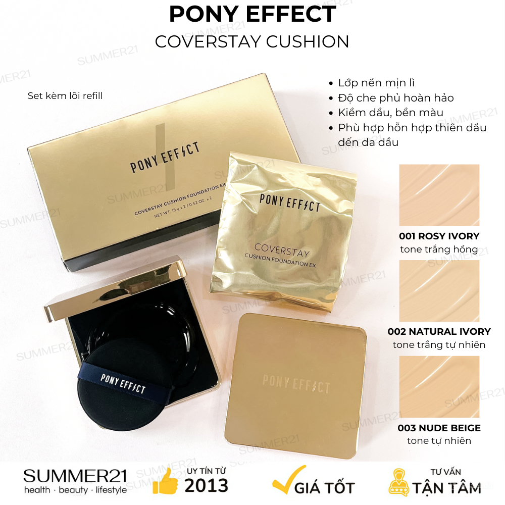 Phấn nước PONY EFFECT CUSHION FOUNDATION SPF50+ PA+++ 15G*2 | Shopee ...