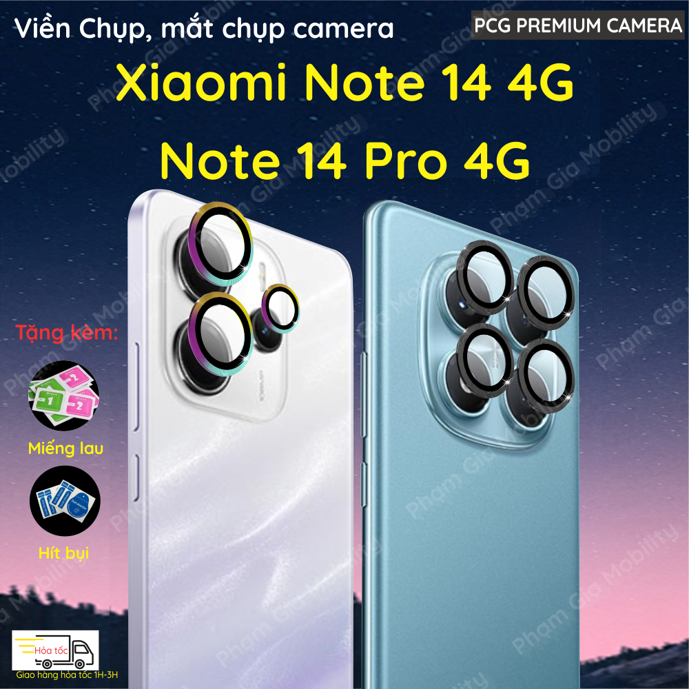 Mắt chụp cam, viền chụp camera Xiaomi Redmi Note 14 4G/ Note 14 Pro 4G ...