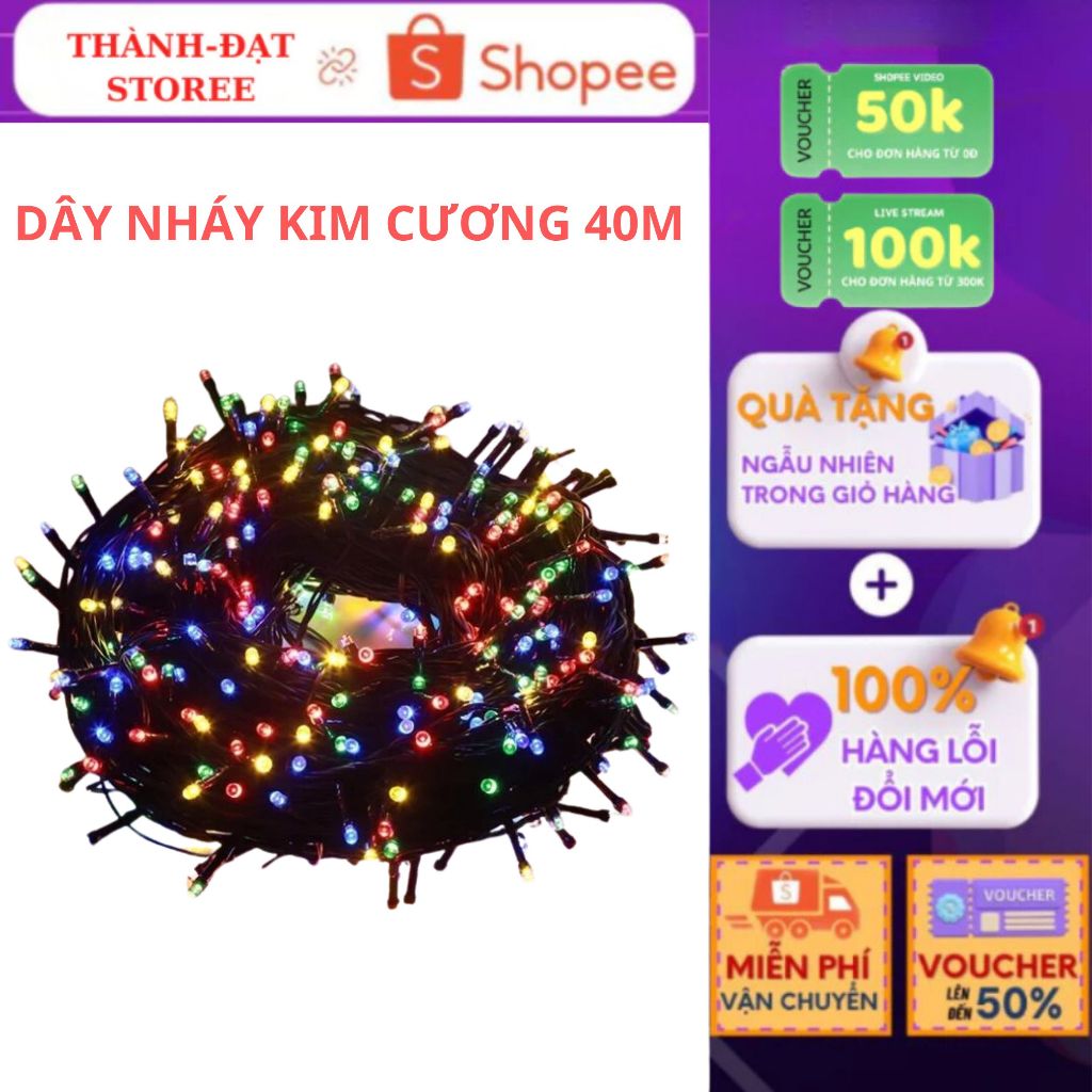 Dây đèn led 40m trang trí ngoài trời chống nước tuyệt đối độ bền bóng ...