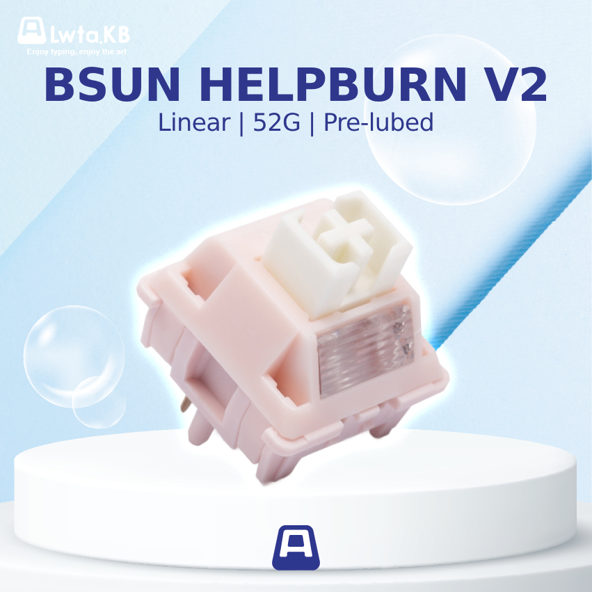 BSUN Hepburn V2 | Switch BSUN Hepburn V2 Linear | 52G| Pre Lube | 5 Pin ...