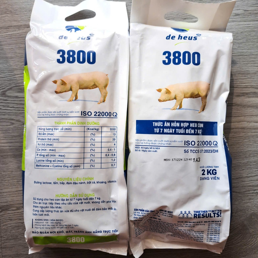 Cám viên heo con 3800 Deheus dùng heo con đang tập ăn, bồi bổ cho dúi ...