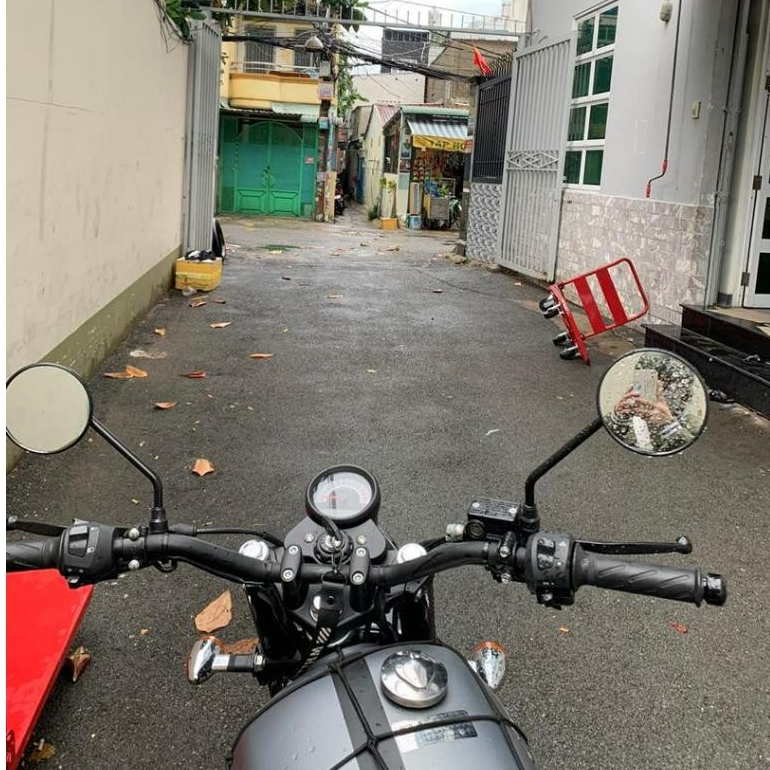 Gương chiếu hậu tròn classic độ cafe Racer chân ốc 10mm cao 30cm ...