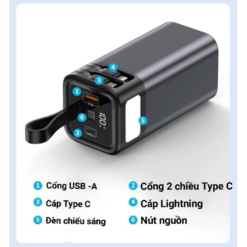 [DHD] Box sạc dự phòng 4 cell 21700 vỏ nhôm có đèn led | Shopee Việt Nam