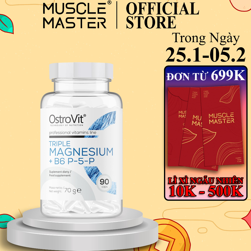 Thực Phẩm Bổ Sung Ostrovit Triple Magnesium + B6 P5P 90 Viên | Shopee ...
