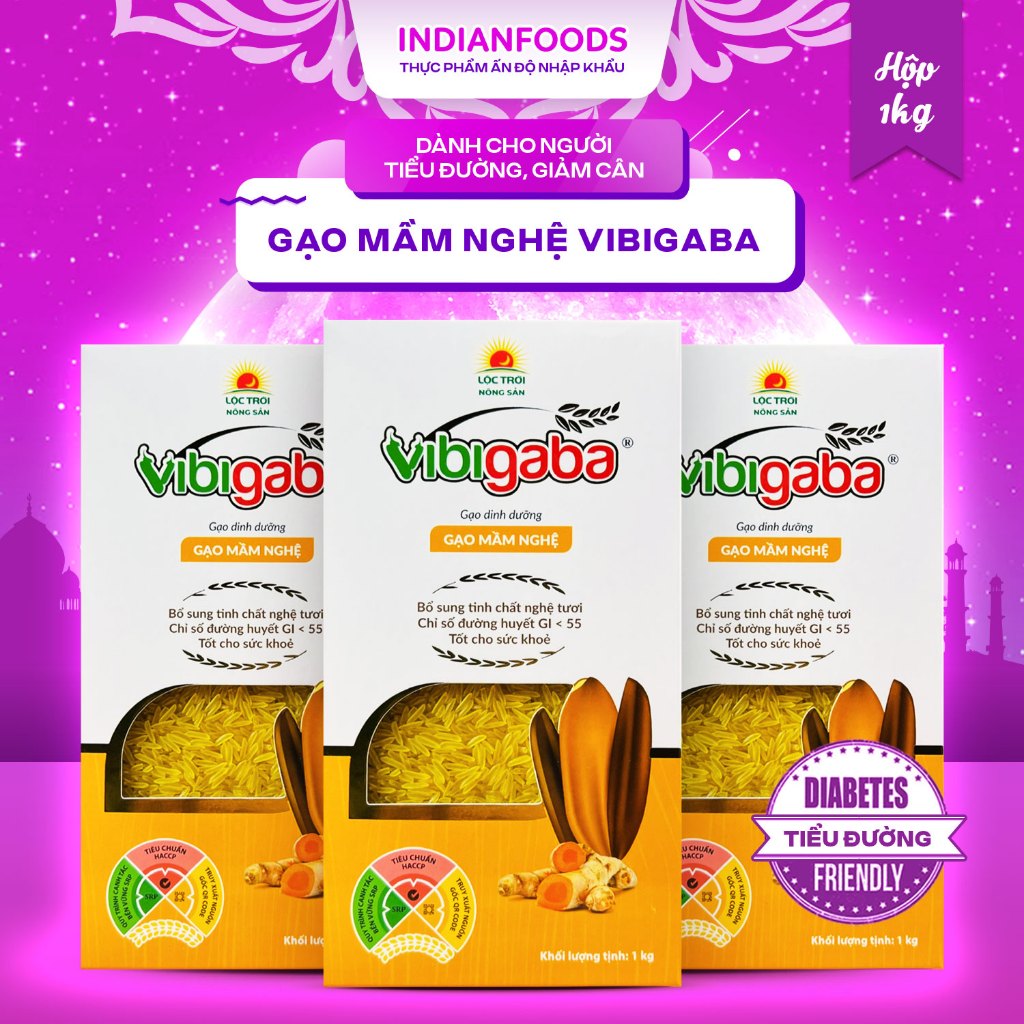 Gạo Mầm Nghệ Vibigaba Lộc Trời, dành cho người tiểu đường, tốt cho tiêu ...
