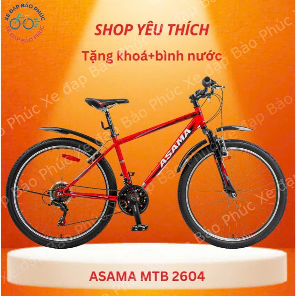 Xe đạp địa hình thể thao ASAMA MTB 26-04 (Tặng đèn+giábình nước+ dầu tra xích) MTB 2604 | Shopee ...