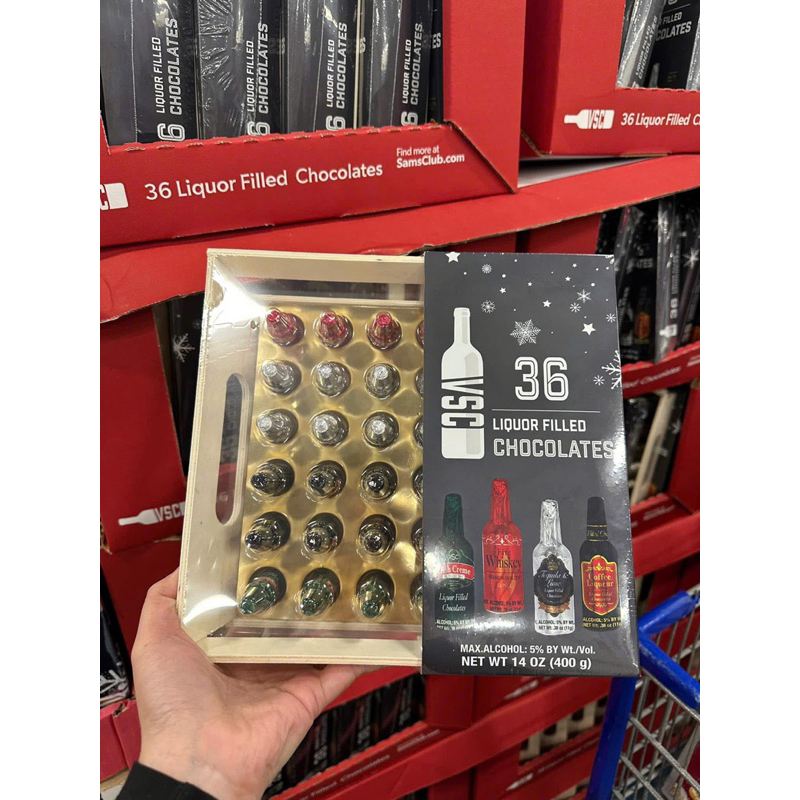 🍫🍾 SOCOLA NHÂN 4 HÃNG RƯỢU THƯỢNG HẠNG HỘP GỖ SANG TRỌNG CỦA MỸ VSC 36 ...