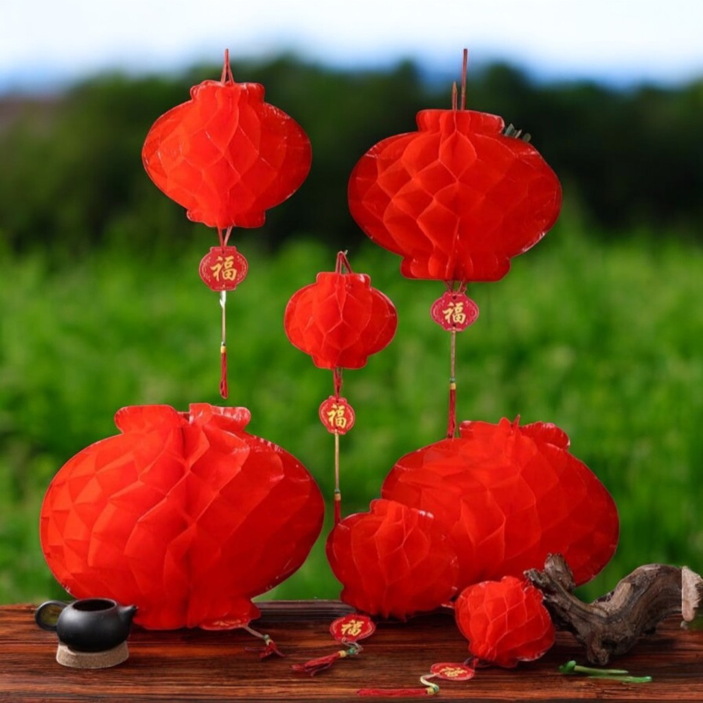 Đèn Lồng Đỏ Tổ Ong Mini Trang Trí Lễ Tết, Rằm Trung Thu | Shopee Việt Nam