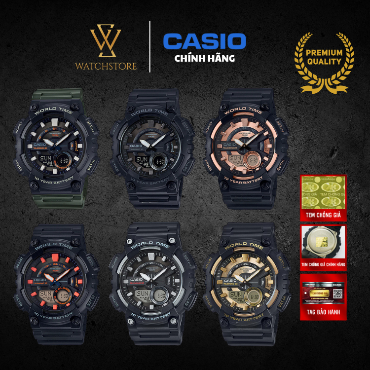Đồng Hồ Nam Casio Series AEQ-110 Sang Trọng Năng Động Mặt Kính Nhựa 48 ...