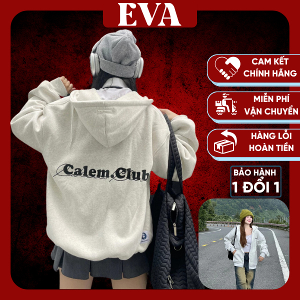 Áo hoodie zip CALEM.CLUB mũ trùm 2 lớp vải nỉ bông dày dặn, áo khoác nỉ ...