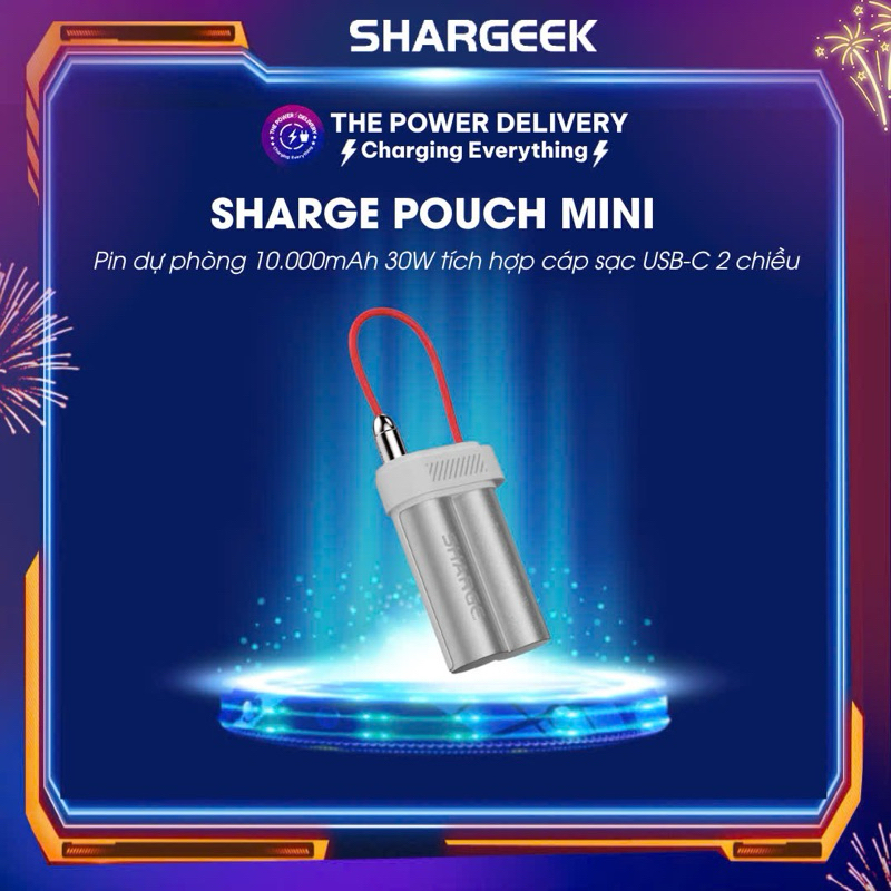Pin Dự Phòng Sharge Pouch Mini 10.000mAh 30W Tích Hợp Cáp Sạc USB-C 2 ...