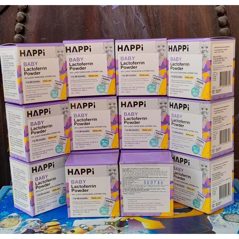 [Hàng nhập khẩu, tem phụ] M e n Lactoferrin Happi Baby power, hộp 28 ...