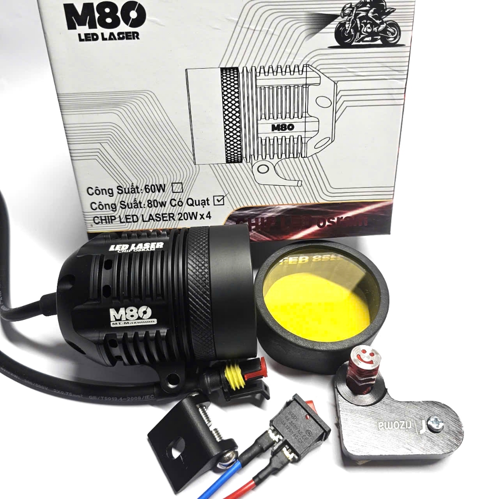 Trợ Sáng M80 80W CHÍP LED OSRAM Ánh Sáng Trắng Chạy Điện 12V Đến 24V ...